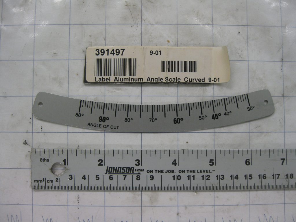 LABEL ALUMINUM ANGLE SCALE CURVED 9-01 - Blumberg Machinery Company